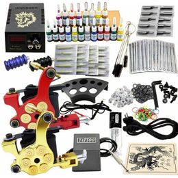 Senderpick - Tattoo Kit Maschine 2 Tätowierungsmaschine 20 Farben Inks 50 Nadeln Netzgerät