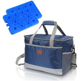 Swanew - 25L Kühltasche faltbar Kühlkorb Kühlbox Isoliertasche Thermotasche Picknicktasche für Lebensmitteltransport, Marine