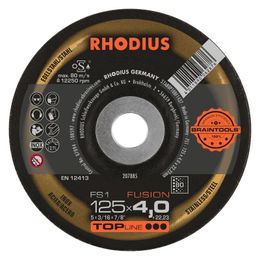 Rhodius Abrasives - rhodius FS1 fusion, 10 Stück, 125 x 4,0 mm, Korn 80, Schruppscheibe