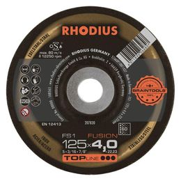 Rhodius Abrasives - rhodius FS1 fusion, 10 Stück, 125 x 4,0 mm, Korn 60, Schruppscheibe