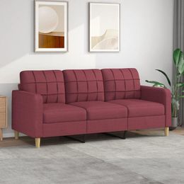 3-Sitzer-Sofa,Sofas gerade Weinrot 180 cm Stoff vidaXL