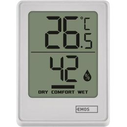 EMOS - Innen-Thermometer und Hygrometer, batteriebetrieben (inkl. CR2032), Innentemperatur °c/°f, Messbereich -10 °c bis +50 °c, , E0345