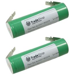 TRADESHOP 2x Trade-shop Li-Ion Akku 3,6V / 2200mAh kompatibel mit Atika 302381 gsc 3.6, gcst al-ko 112773, Tonino Lamborghini 50605023-L gbs 6036