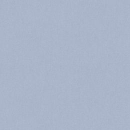 A.S. Création Babytapete in Hellblau | Einfarbige Vliestapete ideal für Babyzimmer von Jungen | Moderne einfarbige Wandtapete in Leinenoptik - 10,05 x 0,53 m - Blau