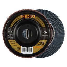 Rhodius Abrasives - rhodius lsz P1, 10 Stück, 115 mm, Korn 120, Fächerscheibe