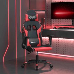 Bonnevie - Gaming-Stuhl mit Massagefunktion Schwarz und Rot Kunstleder vidaXL58065