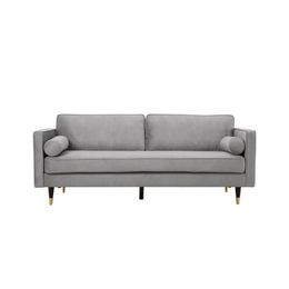 Concept-usine - 3-Sitzer-Sofa aus Samt, hellgrau nalha - Grau