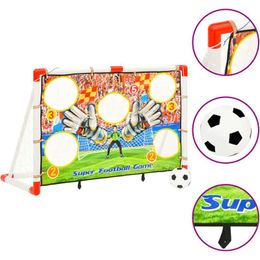 Prolenta Premium - Fußballtor-Set mit Torwand 120x51x77,5 cm - Mehrfarbig
