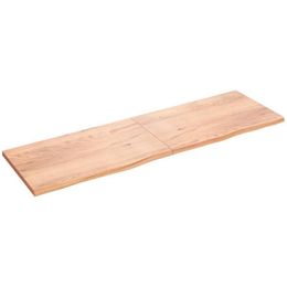 Wandregal,Wandboard,Hängeregal für Wohnzimmer, Schlafzimmer, Flur, Badezimmer Hellbraun 200x60x4 cm Massivholz Eiche Behandelt DTHFF9416185 MAISONCHIC