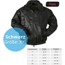 Panorama24 - Pilotenjacke Arbeitsjacke Herren, 4 in 1 - Kragen und Ärmel abnehmbar, Winterjacke Bau Jacke, Größe xxl (schwarz)