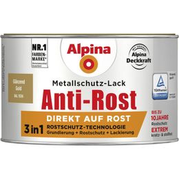 Alpina - Metallschutz-Lack Anti-Rost 300 ml gold glänzend Metallack Schutzlack
