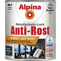 Alpina Metallschutz-Lack Anti-Rost 750ml anthrazit glänzend Metallack Schutzlack