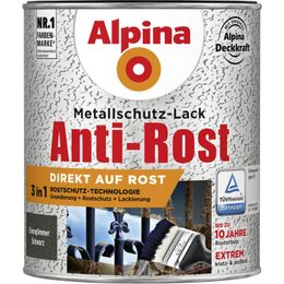 Alpina - Metallschutz-Lack Eisenglimmer 750 ml schwarz Metallack Schutzlack