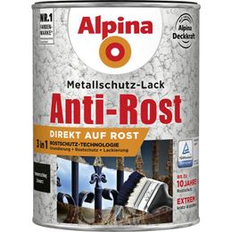 Alpina - Metallschutz-Lack Hammerschlag 25 l schwarz Metallack Schutzlack