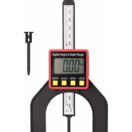 MINKUROW Tiefenmesser, 0–80 mm, 0,01 mm, 60 mm Blende, LCD-Tiefenmesser, Höhenmesser, Holzbearbeitungslineal, digitales Messschieber-Werkzeug,