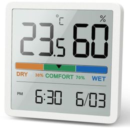 Hygrometer Innenthermometer, digitales Desktop-Thermometer mit Temperatur- und Luftfeuchtigkeitsmonitor, genaues Luftfeuchtigkeitsmessgerät,