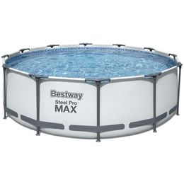 Bestway Steel Pro max™ Solo Pool ohne Zubehör ø 366 x 100 cm, lichtgrau, rund - Grau