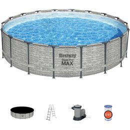 5618Y Frame Pool Steel Pro max Set 549x122cm Pool Pumpe Leiter Abdeckung - Bestway