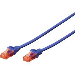 DK-1617-0025/B RJ45 Netzwerkkabel, Patchkabel cat 6 u/utp 0.25 m Blau Halogenfrei, verdrillt - Digitus