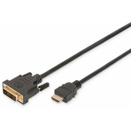 HDMI-Kabel Typ a - DVI(18+1) St/St 2,00m schwarz (AK-330300-020-S) - Digitus