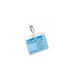 Durable - Namensschild 90 x 60 mm (b x h) inkl. blanko Einsteckschildern drehbarer Clip transparent 25 St./Pack.