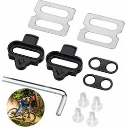 MINKUROW Spd Fahrradschuh-Stollen-Set, schwarze Pedalplatten mit Metallplatten, Wpd-98a, kompatibel für Spd Sm-Sh56, Mountainbike,