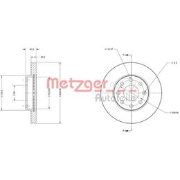 Bremsscheibe vorne METZGER für chevrolet aveo / kalos Stufenheck