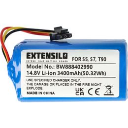 Extensilo - Akku kompatibel mit Qihoo T90, S7, S9, 360 S5, X9 Saugroboter (3400 mAh, 14,8 v, Li-Ion)