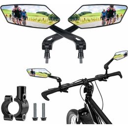 Minkurow - Fahrradspiegel, 2 stücke hd Weitwinkel-Elektroroller-Rückspiegel, 360 ° verstellbarer explosionsgeschützter Fahrradspiegel für 22-25 mm