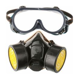 Profi-Gasmaske Aktivkohle-Lackmaske Atemschutzmaske mit 2 Filtern Staub, Pestizide, Formaldehyd, Farblack - Minkurow