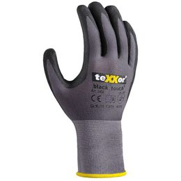 BIG TeXXor® Nylon-Strickhandschuhe black touch® grau/schwarz 10