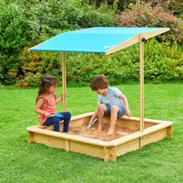 TP Toys - Holz Sandkasten mit Sonnendach natur 117 x 117 x 117 cm (t x b x h)