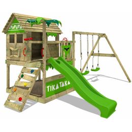 Wickey Fatmoose Spielturm Klettergerüst TikaTaka mit Rutsche, Kletterturm mit Sandkasten, Leiter & Spiel-Zubehör - Doppelschaukel
