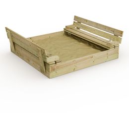 Sandkasten Flip mit Klappdeckel Sandkasten mit Sitzbank und integriertem Deckel - 120 x 125 cm - Wickey