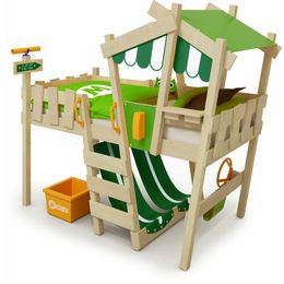 Kinderbett Hochbett CrAzY Hutty - Plane Hausbett 90 x 200 cm, Etagenbett - grün/apfelgrün - Wickey