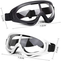 Minkurow - 2er-Pack Schutzbrillen/Schutzbrillen/Motorradbrillen mit Bandanas – Kompatibel mit Nerf Game Battle for Kids (Schwarz+Weiß)