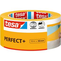 Tesa Malerband Perfect+ - Malerkrepp aus dünnem Washi-Papier zum präzisen Abkleben bei Malerarbeiten - für den Innenbereich - 50 m x 50mm - beige