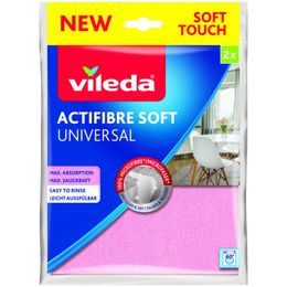 Actifibre Soft Allzwecktuch 2-er Pack, 27 x 32 cm Universal Mikrofasertuch, Reinigungstuch - Vileda