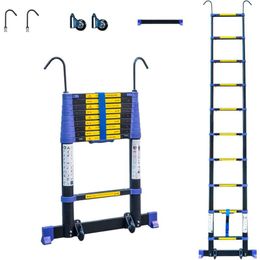 Teleskopleiter 2,9m TELESCOVA9+, Aluminium, Faltbar, Ausziehbar, Multifunktion, Maximale Arbeitshöhe 3,8m, Abnehmbare Haken, 5 Jahre Garantie