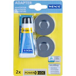 Wenko Power-Loc® Adapter Premium/Classic, Befestigen ohne bohren, Silber glänzend, Kunststoff chrom - silber glänzend