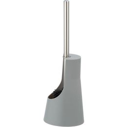 Wenko - WC-Garnitur Arese Grau, WC-Bürstenhalter mit Silikon-Bürstenkopf, Grau, Kunststoff grau - grau