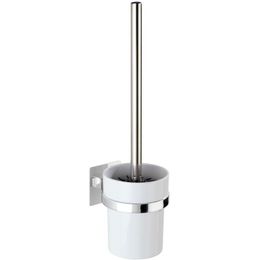 Wenko - Turbo-Loc® WC-Garnitur Quadro, Befestigen ohne bohren, Silber glänzend, Kunststoff (abs) chrom, Kunststoff (abs) weiß, Edelstahl rostfrei