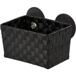 Wenko - Aufbewahrungs Korb Box Organizer Regal Ablage ohne Bohren Bad fermo Black - schwarz