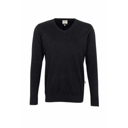 HAKRO - Herren V-Pullover Premium-Cotton 143 Gr. 2XL schwarz - schwarz
