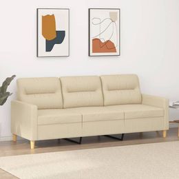 3-Sitzer-Sofa，Sofas gerade Creme 180 cm Stoff vidaXL