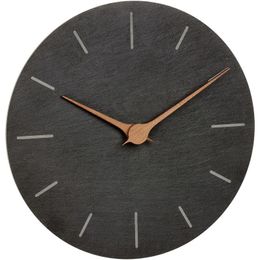 60.3068.10 Quarz Wanduhr 25 cm x 4.3 mm Schiefer Schleichendes Uhrwerk (lautlos) - Tfa Dostmann
