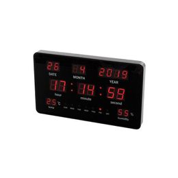 Perel Wanduhr mit led-display - 37,8 x 25,8 x 2,5 cm