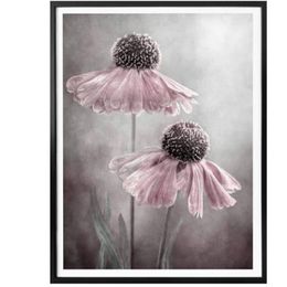 K&L WALL ART Sommer Schlafzimmer Blumen Poster Rosa Duett 24x30cm Wanddeko Wandposter