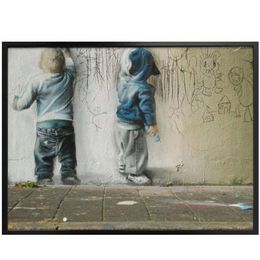 K&L WALL ART K&l Wall Art - Banksy Poster Graffiti Bilder Boys drawing 30x24cm Wanddeko Kinderzimmer