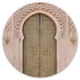 K&L WALL ART Alu-Dibond-Poster Rund Metalloptik Wandbild Marokkanische islamische Tür Marokko Stil Sisi&Seb ø 30cm - rosa